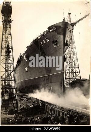 Italian ocean liner Rex, 1930s Stock Photo - Alamy