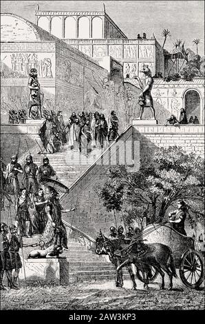 Mesopotamia. Neo-Babylonian period. 6th century BC. Ceramic cylinder ...