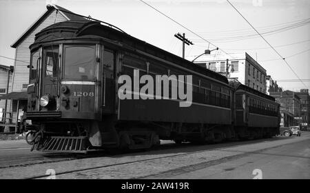 1950s, historical, a steam locomotive with freight wagons on railway ...