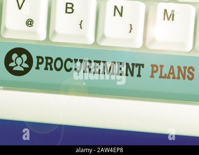 Text sign showing Procurement Plans. Business photo showcasing ...