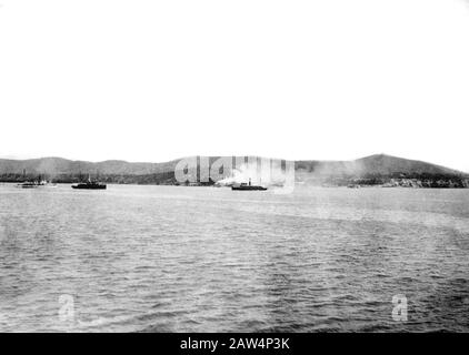 1890s JUNE 10 1898 SPANISH AMERICAN WAR US MARINES RAISE AMERICAN FLAG ...
