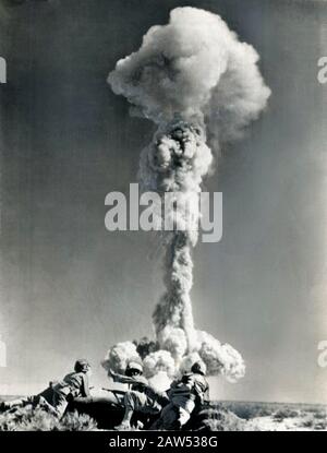 United States. Nevada. Atomic bomb test explosion. 1953. Upshot ...