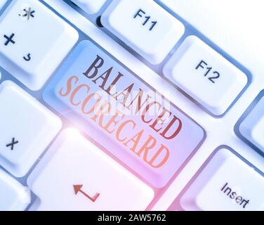 Conceptual hand writing showing Balanced Scorecard. Concept meaning a ...