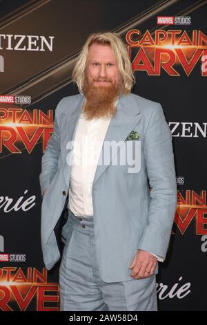 Rune Temte at the world premiere of "Captain Marvel" held at the El ...