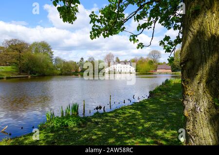 Madeley Mill and Madeley Pool, Madeley, Staffordshire, England, UK ...