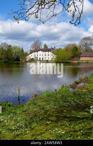 Madeley Mill and Madeley Pool, Madeley, Staffordshire, England, UK ...