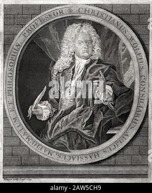 Portrait of Christian Wolff (1679-1754) a German philosopher. Dated ...