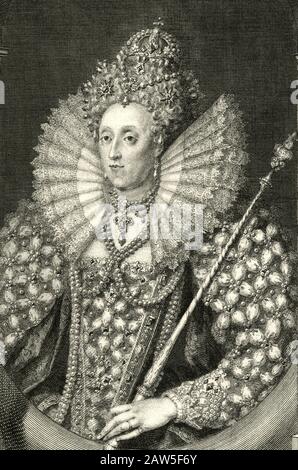 1590 ca , GREAT BRITAIN : The Queen ELIZABETH I ( 1533 - 1603 ) of ...