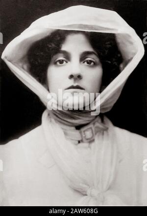 Elsie Janis, an American actress and singer, is pictured aboard the SS ...