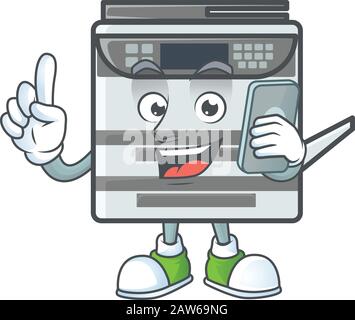 Call me funny professional office copier mascot picture style Stock ...