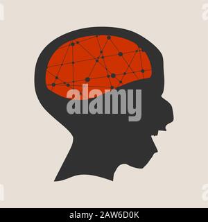 Monster head side view as a zombie face or mutant beast screaming as ...