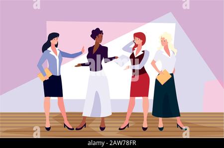 businesswomen in the work office, business professional women vector ...