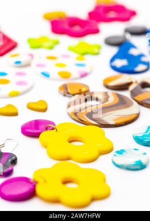 Colourful Handmade Retro Style Earrings Stock Photo - Alamy