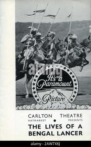 THE LIVES OF A BENGAL LANCER 1935 Paramount film with Gary Cooper Stock ...