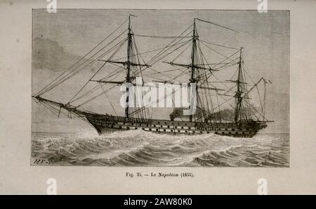 THE NAPOLEON French 90-gun ship of the line off Toulon in 1852. She was ...