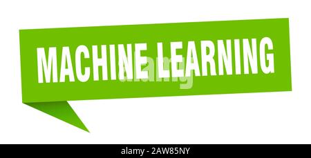 machine learning speech bubble. machine learning ribbon sign. machine ...