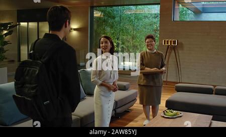 Parasite [Gisaengchung ] (2019) directed by Bong Joon Ho and starring Yeo-jeong Jo as Park Yeon ...