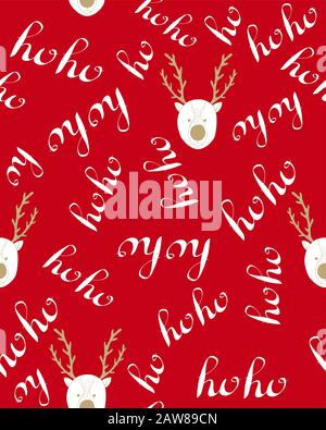 Hohoho pattern, Santa Claus laugh. Seamless texture for Christmas ...