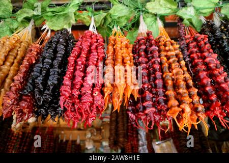 Bunch of Colorful Georgian Traditional Sweets Called Churchkhela ...