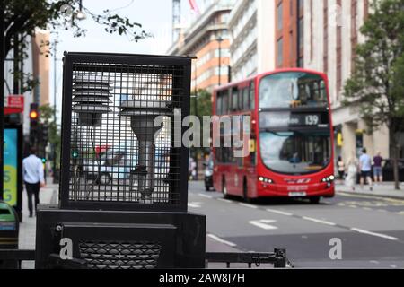 Air pollution monitor on Oxford Street, London, UK Stock Photo - Alamy