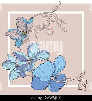 Pastel boho flowers seamless border pattern in trendy ditsy wildflower ...