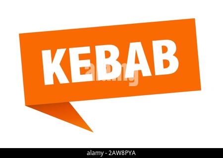 kebab speech bubble. kebab ribbon sign. kebab banner Stock Vector Image ...