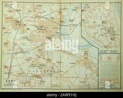 Map of the city of Agra, ca 1914 (1:40,000). Labelled in English Stock ...