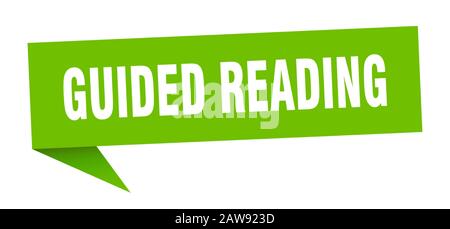 guided reading speech bubble. guided reading ribbon sign. guided ...
