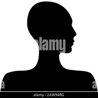 Side view silhouette of a bald woman's head Stock Vector Image & Art ...