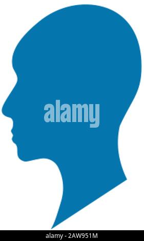 Side view silhouette of a bald gender neutral head Stock Vector Image ...
