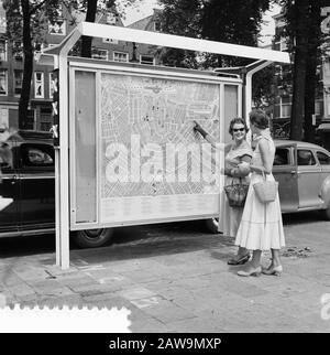 Map of Amsterdam at Leidseplein, July 12, 1955, information, maps ...