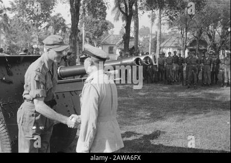 Swearing Lieutenant B. Levy at the artillery camp Laan Trivelli Major ...
