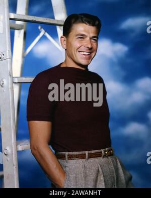 Photograph of Ronald Reagan (1911-2004) an American politician, 40th ...