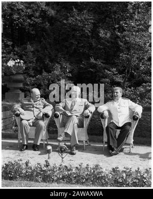 Heads of government at the Potsdam Conference, Germany, 1945. Those ...