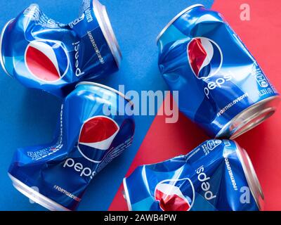 Empty Pepsi cans Stock Photo - Alamy