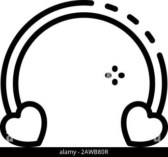 Heart piece piercing icon. Outline heart piece piercing vector icon ...