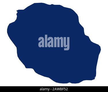 Map of La Reunion in blue color Stock Photo - Alamy