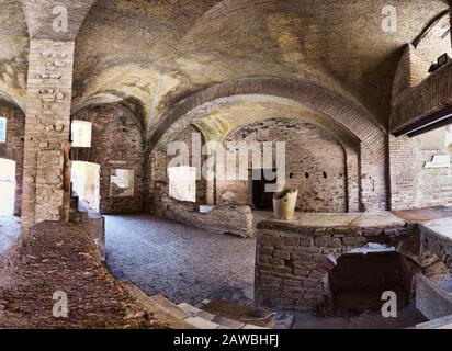 Archaeological excavations of Ostia Antica: Interior of a Roman insula ...