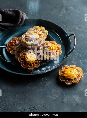 Solteritas or Flores de carnaval con crema, with cream, colombian ...