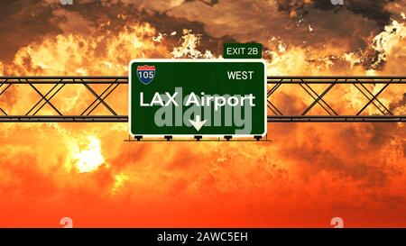 Los Angeles LAX USA Airport Highway Sign 3D Illustration Stock Photo ...