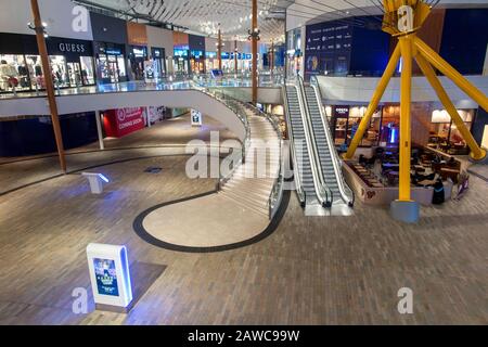 The main staircase and entrance area of the interior of the O2 ...