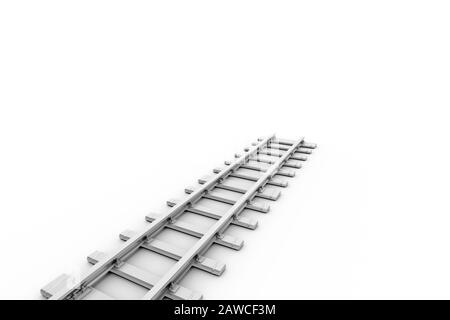 Train Tracks isolated 3D Rendering Stock Photo - Alamy