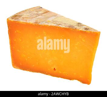 Rutland red cheese wedge isolated on a white background Stock Photo - Alamy