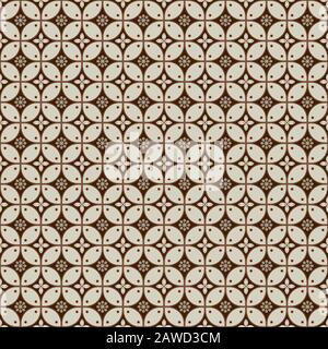 Javanese batik seamless pattern with brown colorway. Various Indonesian ...