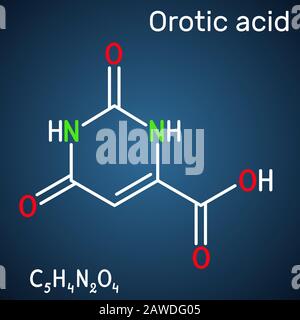 Vitamin B13 Orotic acid molecular structure. Vitamin B13 Orotic acid ...