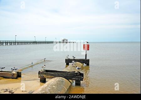 Drainage Culvert to Control Beach Erosion Stock Photo - Alamy