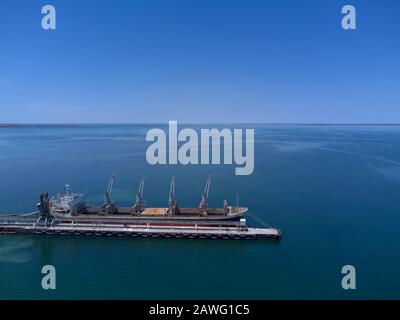 Aerial of the coastal village at Port Thevenard South Australia Stock ...