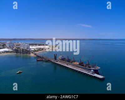 Aerial of the coastal village at Port Thevenard South Australia Stock ...