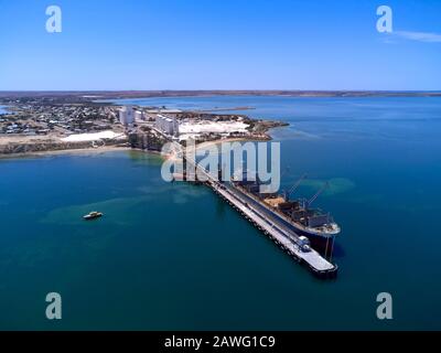 Aerial of the coastal village at Port Thevenard South Australia Stock ...