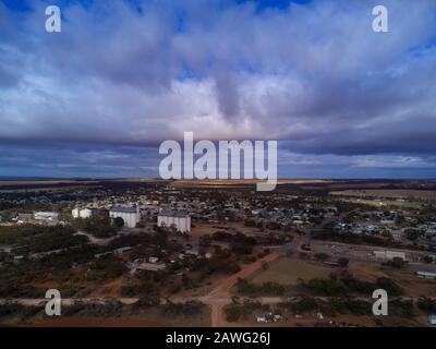 Aerial of the service town of Kimba Eyre Peninsula South Australia ...